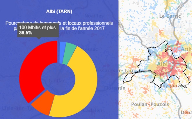 Découvrez les cartes du déploiement très haut débit de Albi
