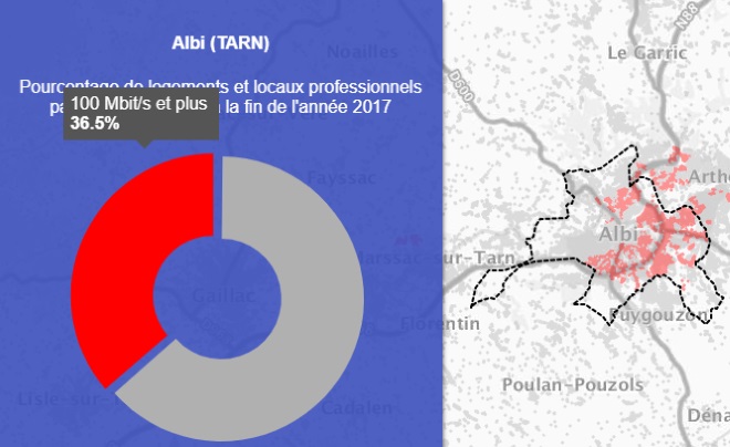 Découvrez les cartes du déploiement très haut débit de Albi