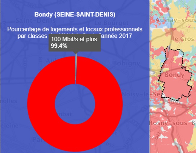 Découvrez les cartes du déploiement très haut débit de Bondy
