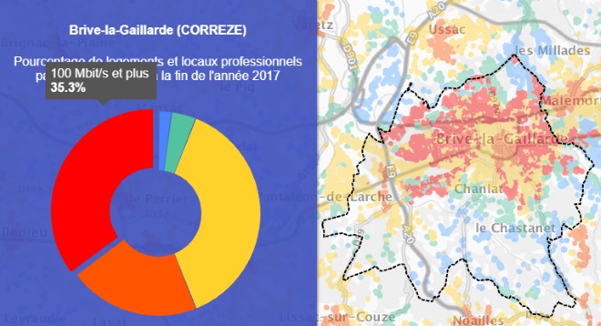 Découvrez les cartes du déploiement très haut débit de Brive-la-Gaillarde