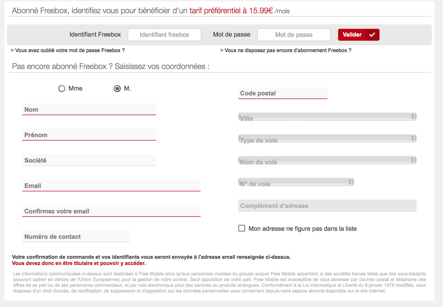 Free Mobile fait évoluer son parcours d'inscription