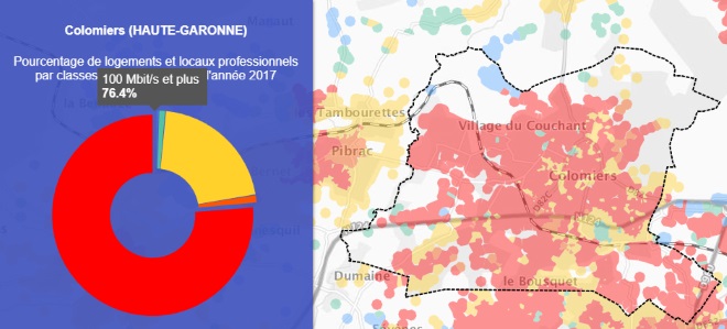 Découvrez les cartes du déploiement très haut débit de Colomiers