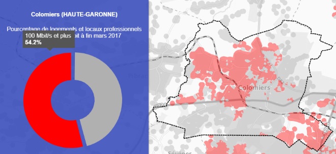 Découvrez les cartes du déploiement très haut débit de Colomiers