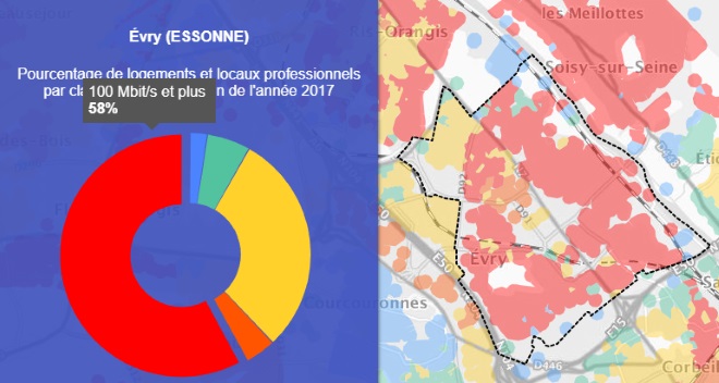 Découvrez les cartes du déploiement très haut débit de Évry
