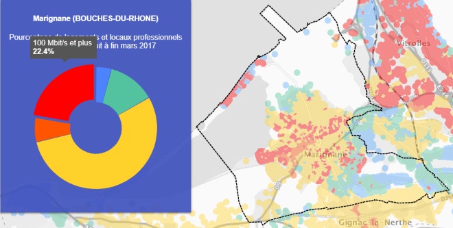 Découvrez les cartes du déploiement très haut débit de Marignane