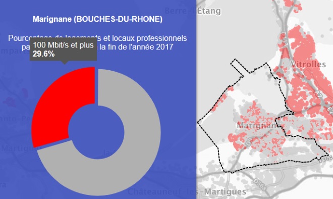 Découvrez les cartes du déploiement très haut débit de Marignane
