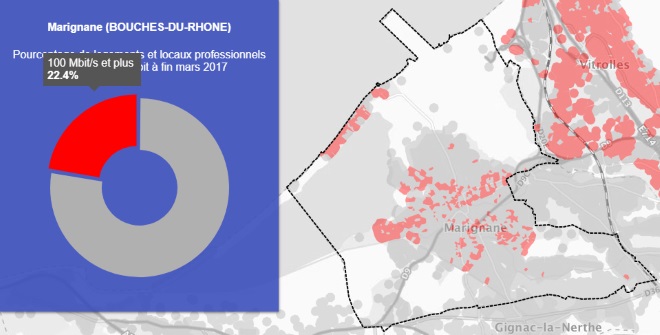 Découvrez les cartes du déploiement très haut débit de Marignane