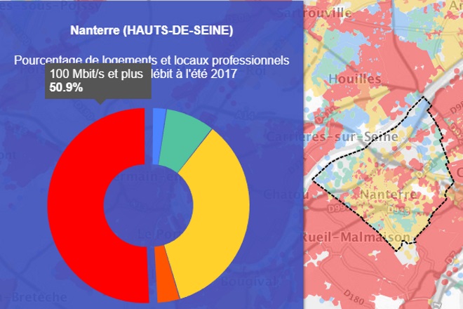 Découvrez les cartes du déploiement très haut débit de Nanterre