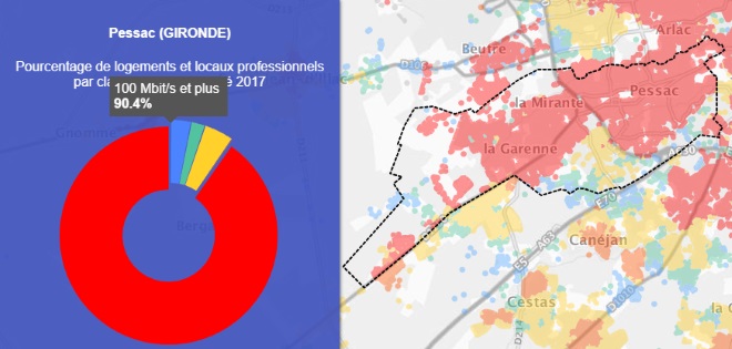 Découvrez les cartes du déploiement très haut débit de Pessac