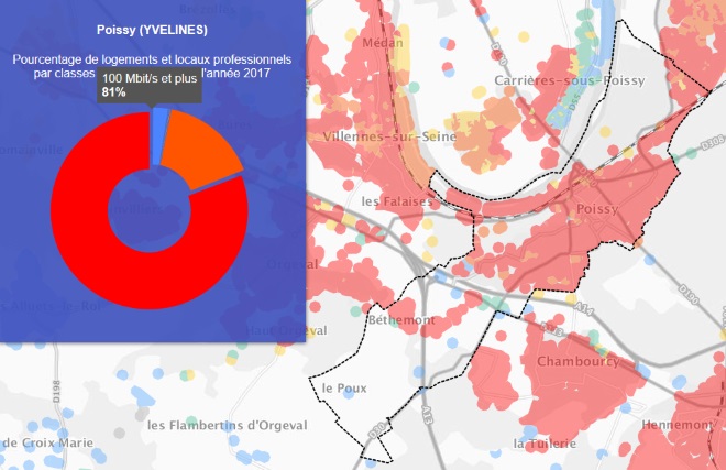 Découvrez les cartes du déploiement très haut débit de Poissy