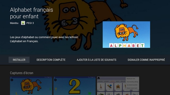 Test de l'application Alphabet sur Freebox mini 4K : quatre activités ...