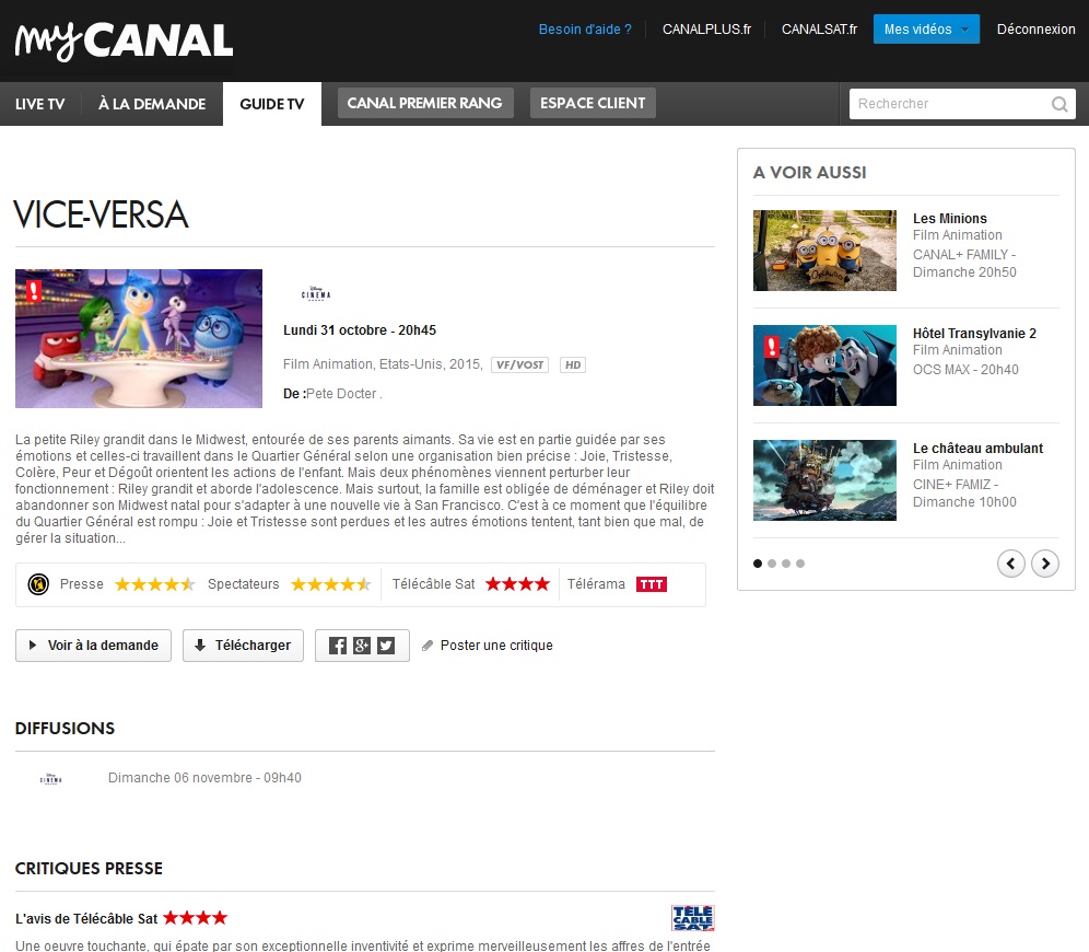 Découvrez les fonctionnalités et contenus de myCANAL version web pour ...