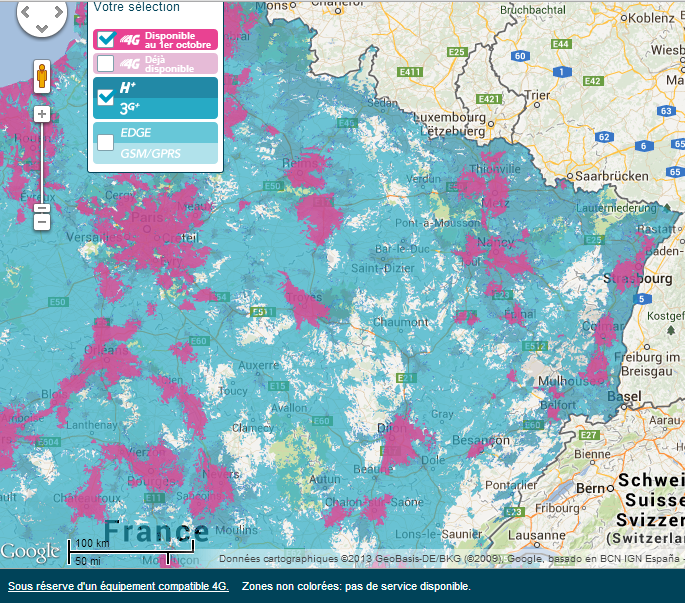 J-7 : Bouygues publie une carte de son réseau 2G/3G/4G au 1er octobre