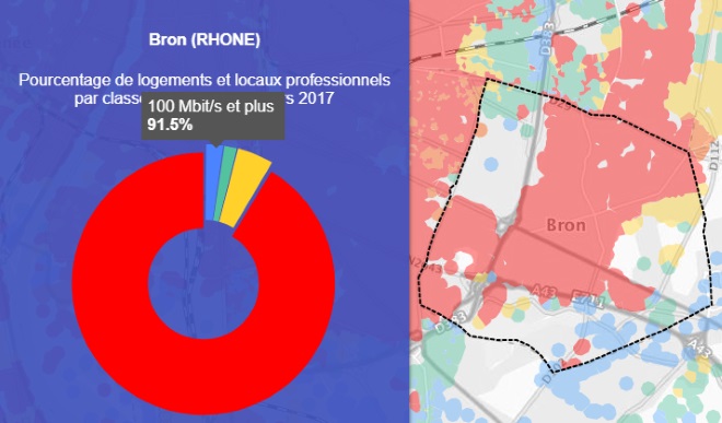 Découvrez les cartes du déploiement très haut débit de Bron