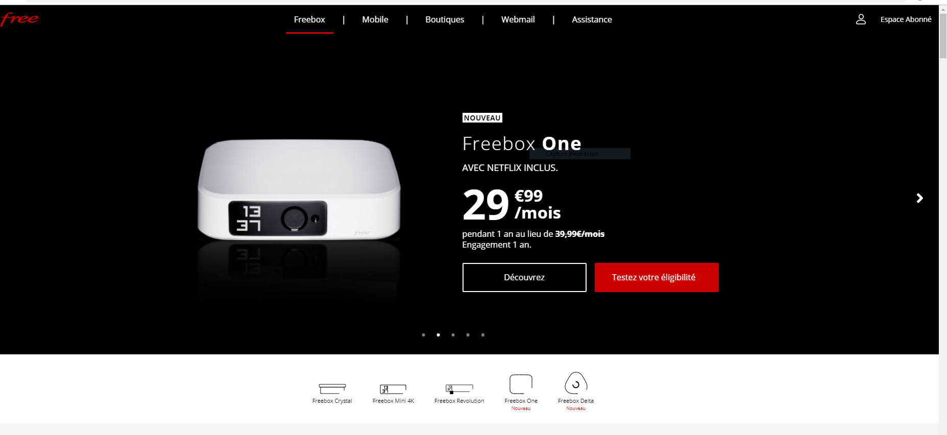 Le portail Free s'est mis à jour