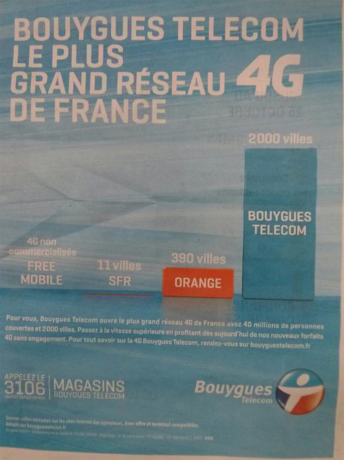 Clin d'oeil : Bouygues Télécom met à jour sa pub comparative 4G et fait ...