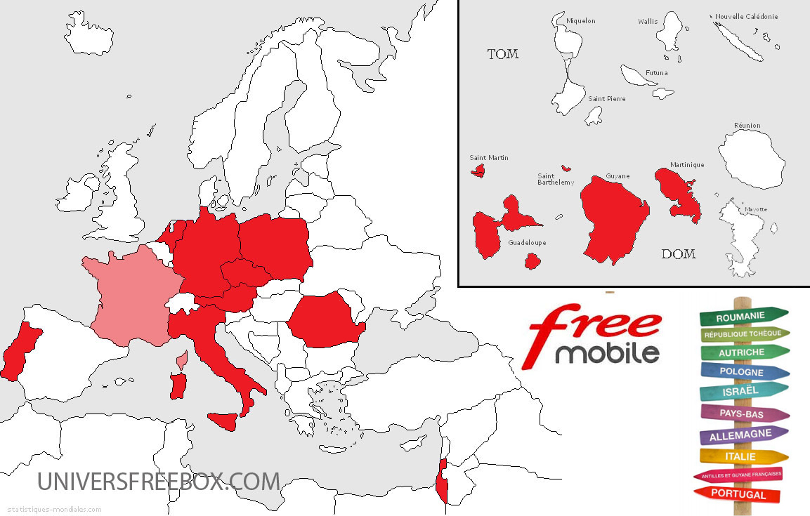 Roaming inclus chez Free Mobile : la carte des 12 destinations et le ...