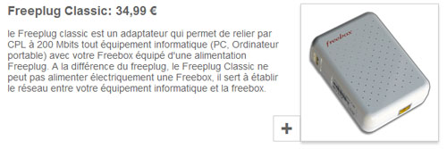 Les Freeplugs Classic disponibles dans la boutique "Freebox Révolution"