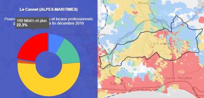 Découvrez les cartes du déploiement très haut débit du Cannet