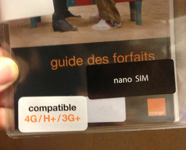 Une nano-sim 4G chez Orange : un i-Phone5S compatible