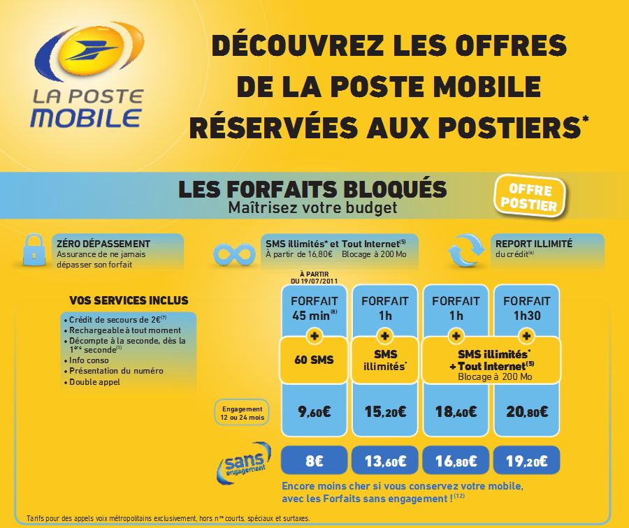 La Poste Mobile propose ses forfaits à ses postiers
