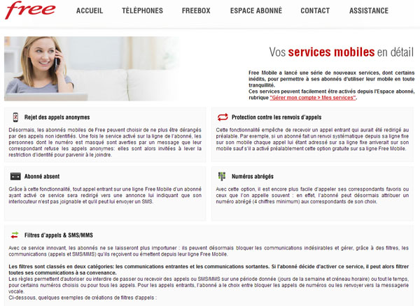 Free Mobile : Les nouveaux services détaillés sur une page dédiée