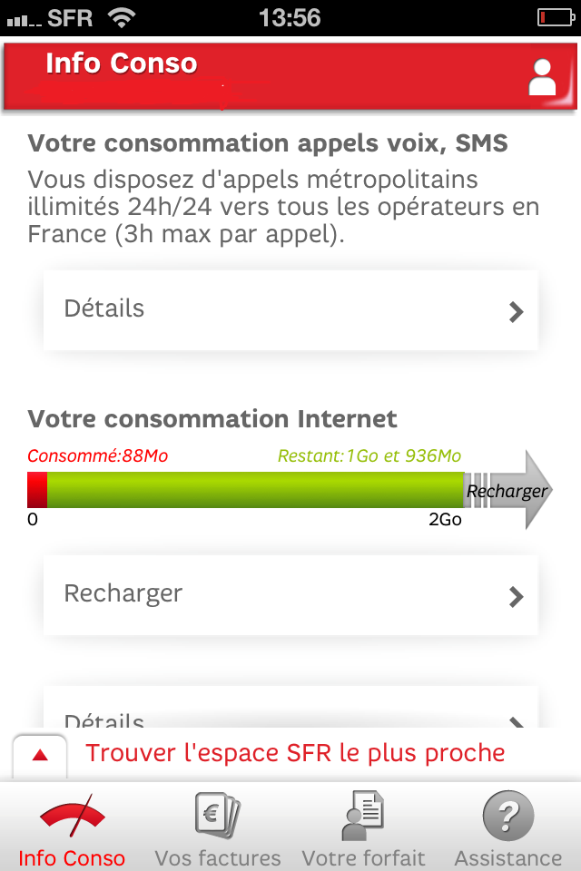 SFR Mon Compte s'adapte aux tablettes, iPad, iPod touch et iPhone