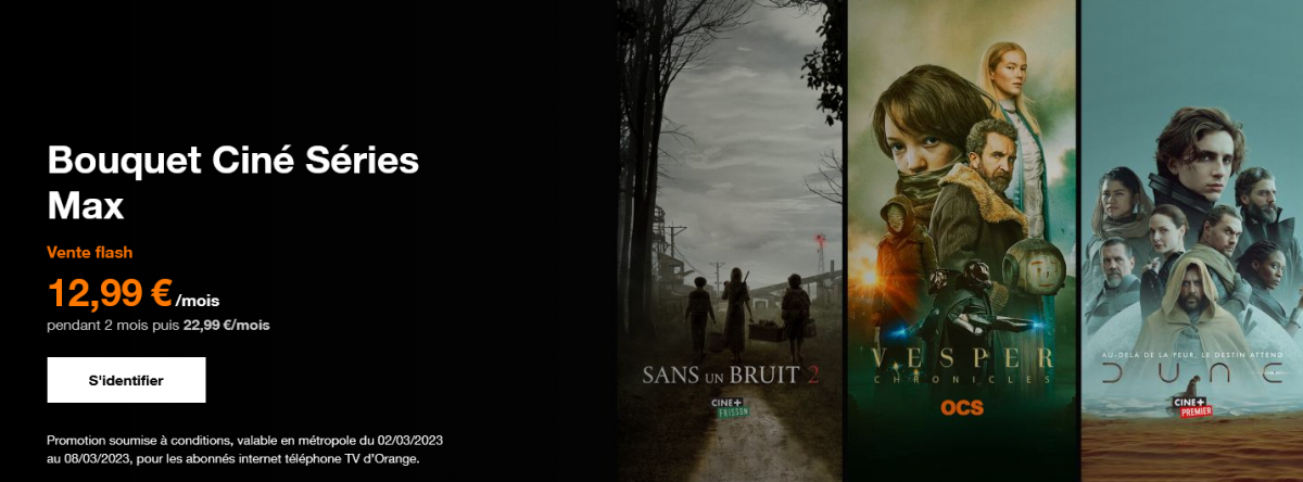 Orange lance une promo intéressante pour ses abonnés Livebox avec 15 chaines dont OCS, Ciné+...