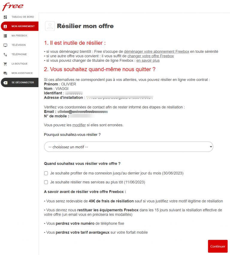 Désormais, chez Free, vous pouvez résilier votre abonnement Freebox en ...