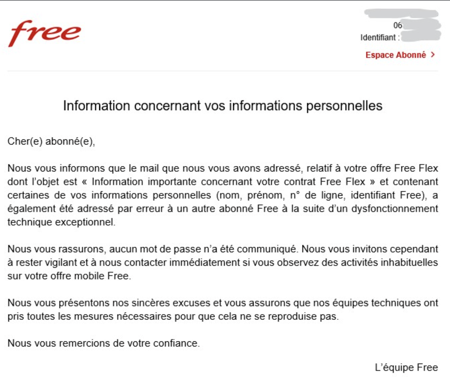 Free s'excuse auprès d'abonnés "à la suite d'un dysfonctionnement ...