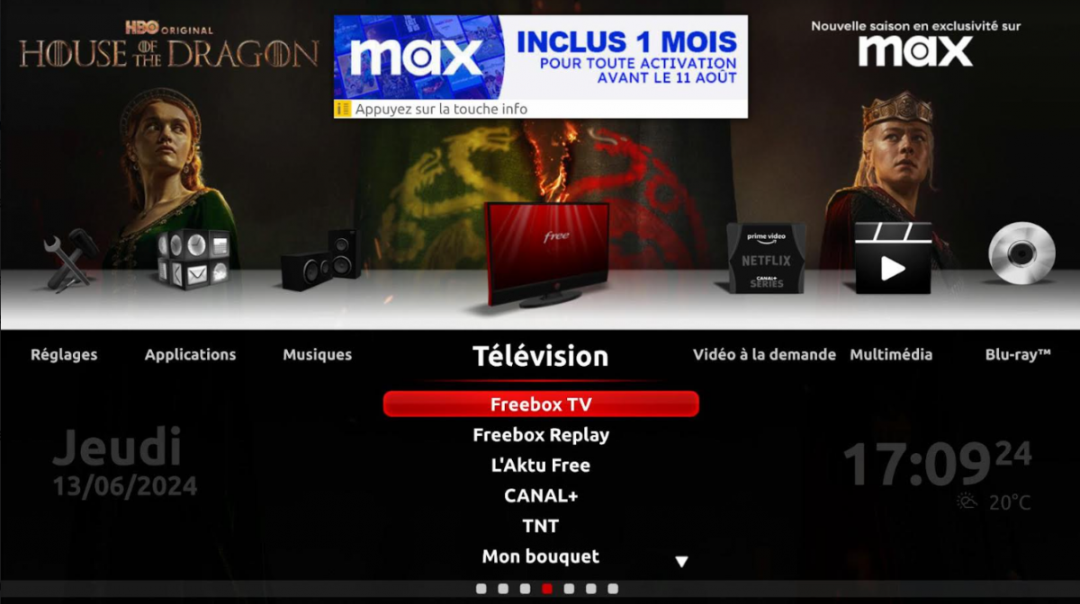 Free utilise désormais le fond d'écran de la Freebox Révolution pour communiquer sur ses nouveautés