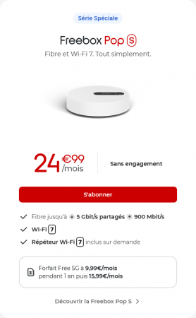 Du changement pour la Freebox Pop S, une série spéciale apparaît